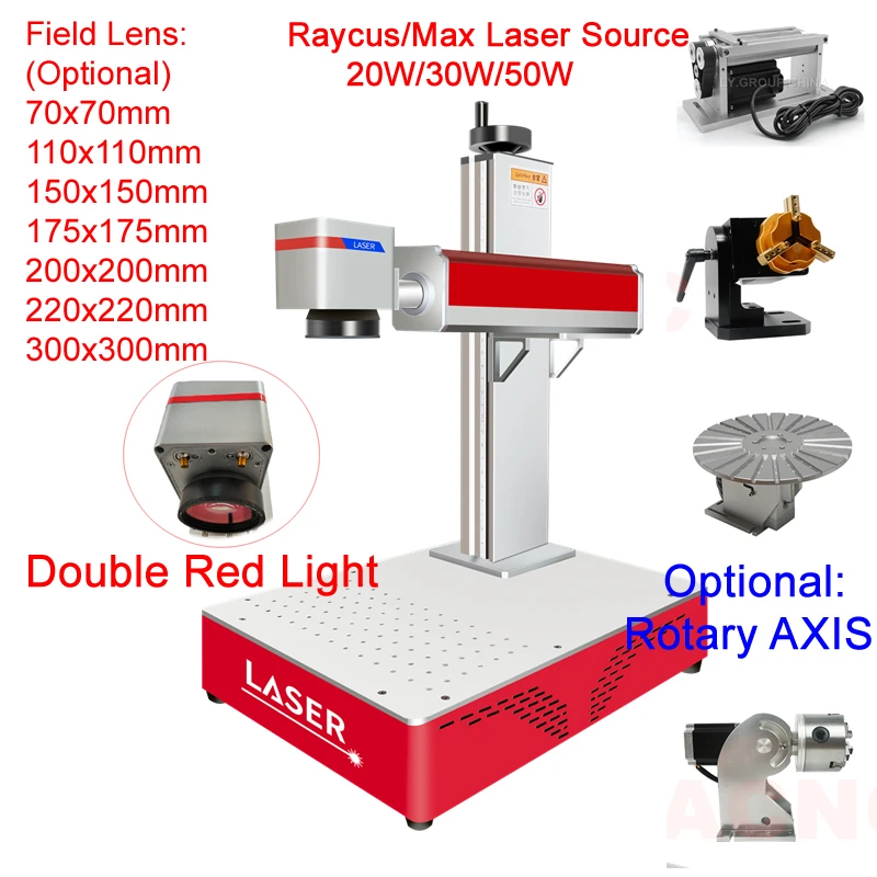 50W Raycus Fiber Laser Marking Machine 30W Laser Engraver Nameplate ...
