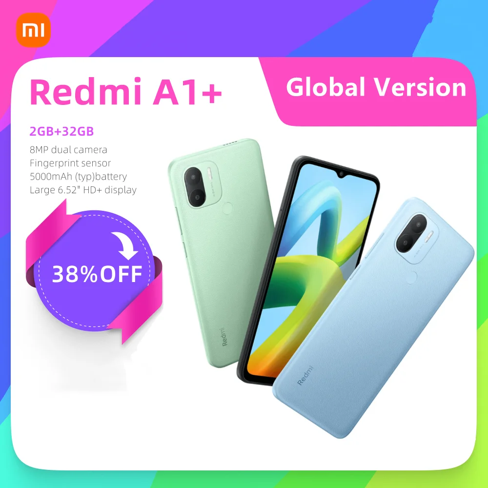 Xiaomi Redmi A1 Plus Versão Global, Impressão Digital, 2GB, 32GB, A22 ...