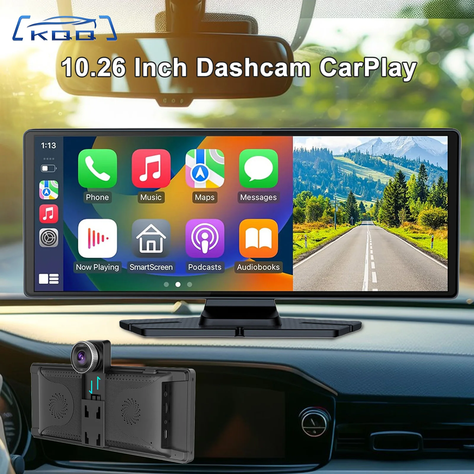 KQQ-Universal-10-26-Inch-Car-Radio-Intelligent-Screen-with-4K-Dash-Cam ...