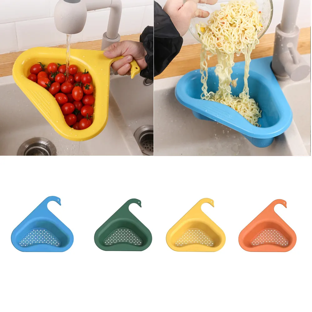 Kitchen Sink Drain Basket Swan Drain Rack Leftovers Filter Sink Hanging ...