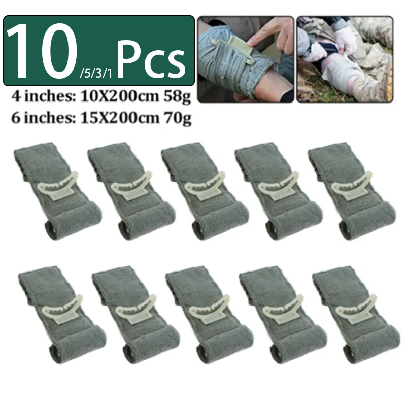 10-1pcs 4/6inch Israel Bandage Outdoor First Aid Traumatic Hemostatic ...