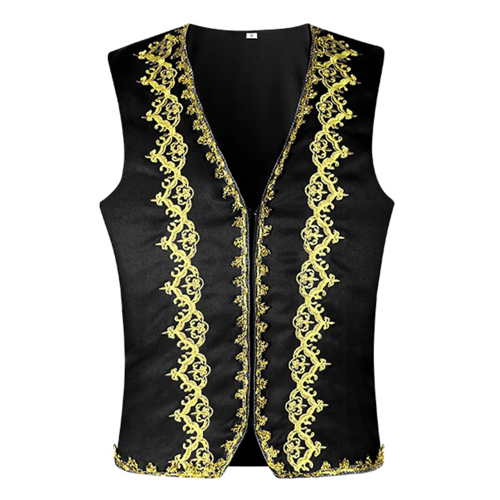 Gold-Embroidery-Baroque-Vest-Men-Slim-Fit-Palace-Prince-Gentleman-Black ...