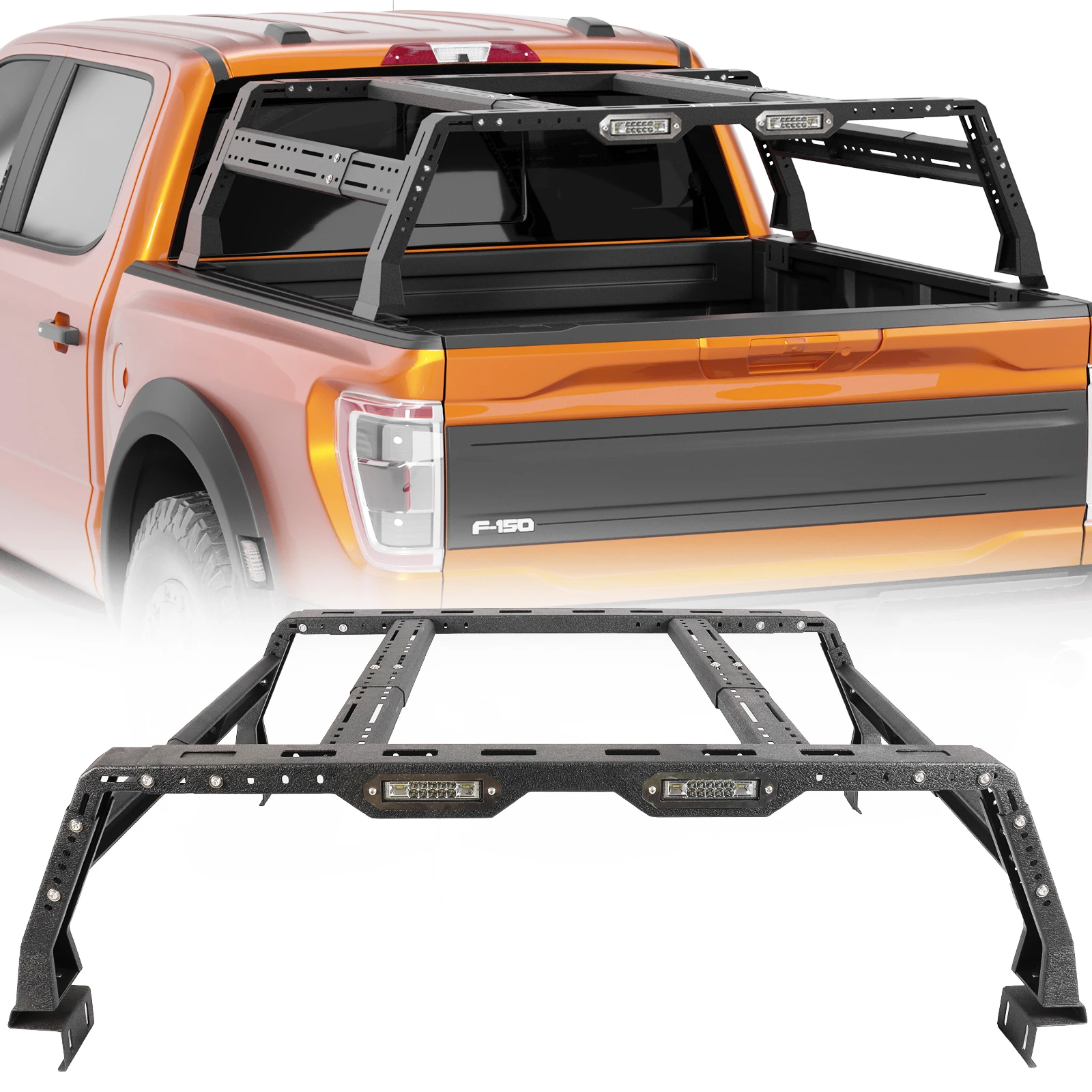 Bed Rack System Truck Luggage Carrier Steel Fit for 2015-2023 Ranger ...
