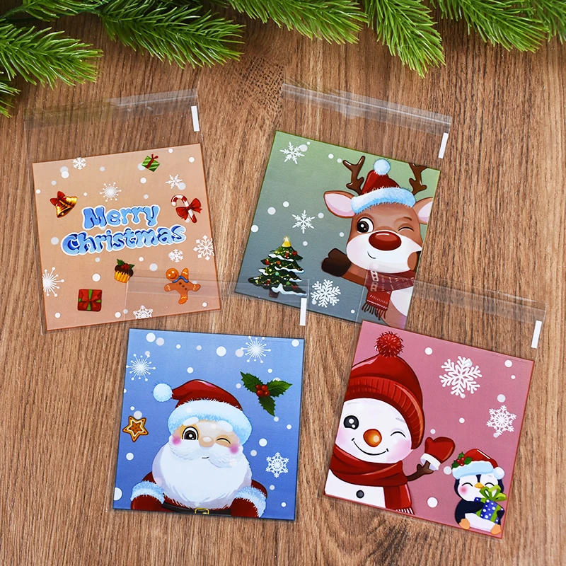 100pcs-10cm-Christmas-Candy-Cookie-Bags-Cartoon-Santa-Claus-Biscuit ...