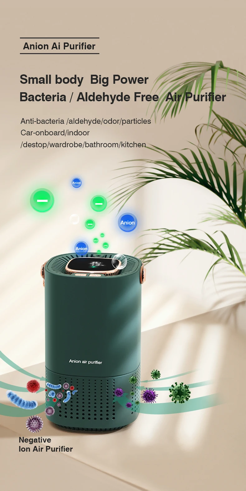 Portable Air Purifier Ionizer Negative Ion Generator Hepa Filter Car Air Freshener Home Appliance Purificador De Aire AliExpress