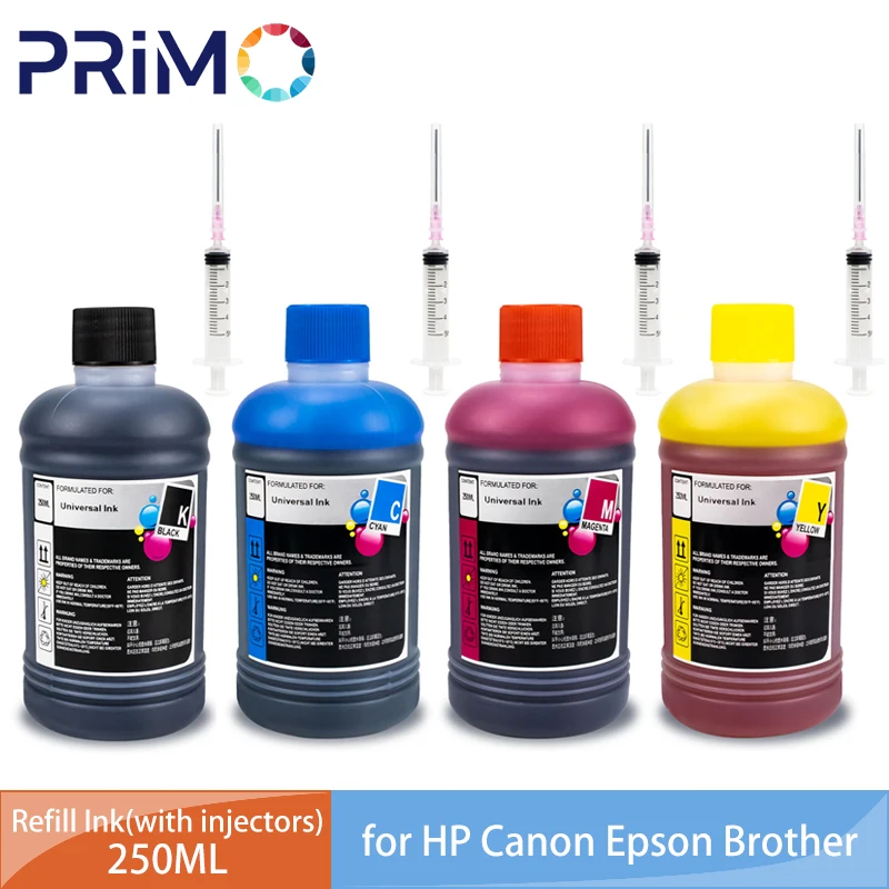 250ML Universal Refill Ink With Injector Kit Compatible for HP Canon ...