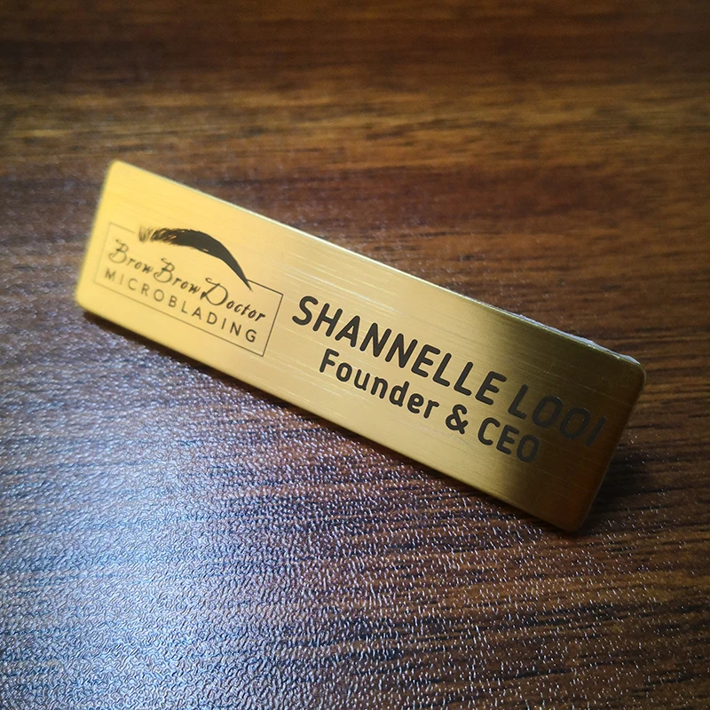 Engraved Name Badges Logo | Badge Engraved Stainless Steel - Metal Name ...