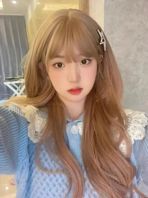 Senkai-Long-Curly-Champagne-Color-Wig-For-Women-Full-Head-Cover-Style ...