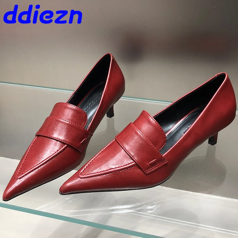 Fashion-Pointed-Toe-Shallow-Ladies-Medium-Heels-Shoes-2024-Female-4-5cm ...