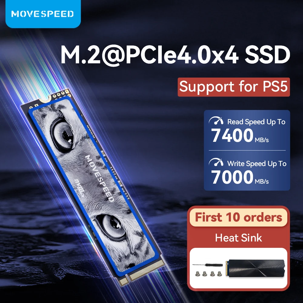 MOVESPEED-Unidade Interna de Estado Sólido, SSD M.2, NVMe, PCIe 4.0, 2TB, 512GB, 256GB, PCIe 4 ...