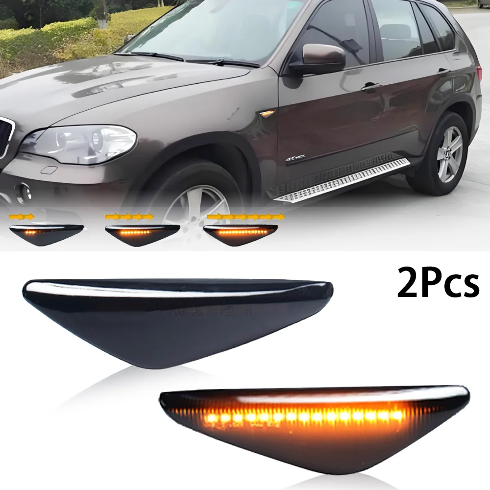 2pcs Side Marker Light Dynamic LED Turn Signal Flashing Indicator ...