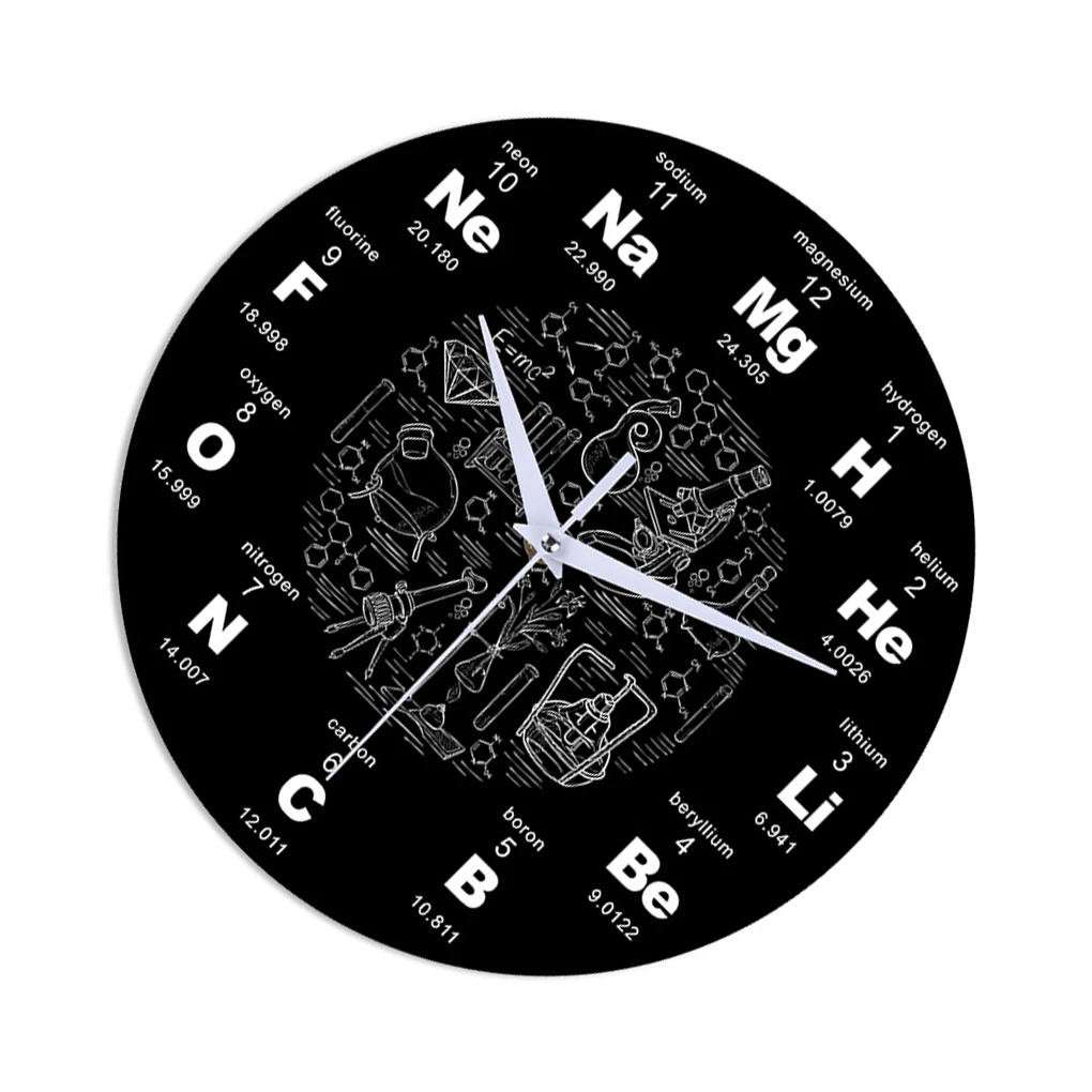 12-Inch-Wall-Clock-with-Chemistry-Science-Periodic-Modern-Acrylic ...