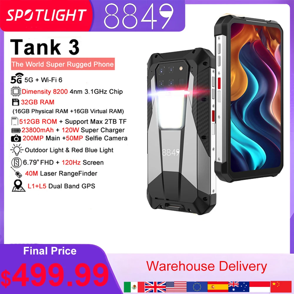 8849-Tank-3-Rugged-Smartphone-32GB-512GB-23800mAh-120W-Charger ...