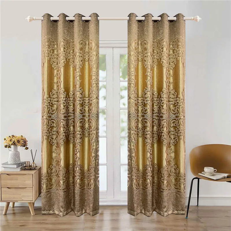 European-Bronze-Gold-Jacquard-Sheer-Tulle-and-Gold-Relief-Cloth-Fabric ...