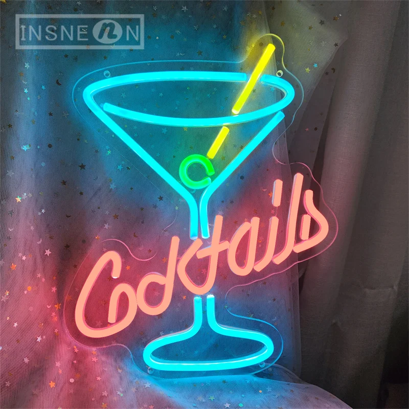 Cocktail-LED-Neon-Sign-Art-Wall-Light-Decor-LED-Neon-Light-for-Party ...