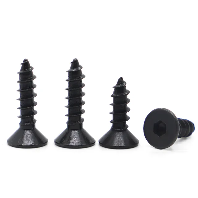 M3 M4 M5 M6 304 Stainless Steel / Black 8.8 Carbon Steel Allen Hex Hexagon Socket Flat ...