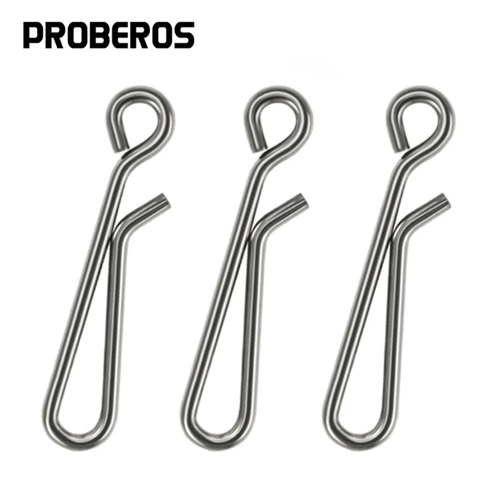 PRO-BEROS-50-100Pcs-Fast-Fishing-Swivel-Snap-Clips-Stainless-Steel ...
