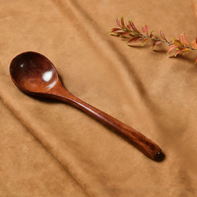 Set of Wooden Spoons Long Hand Soup Scoops for Kitchen Spice Coffee ...