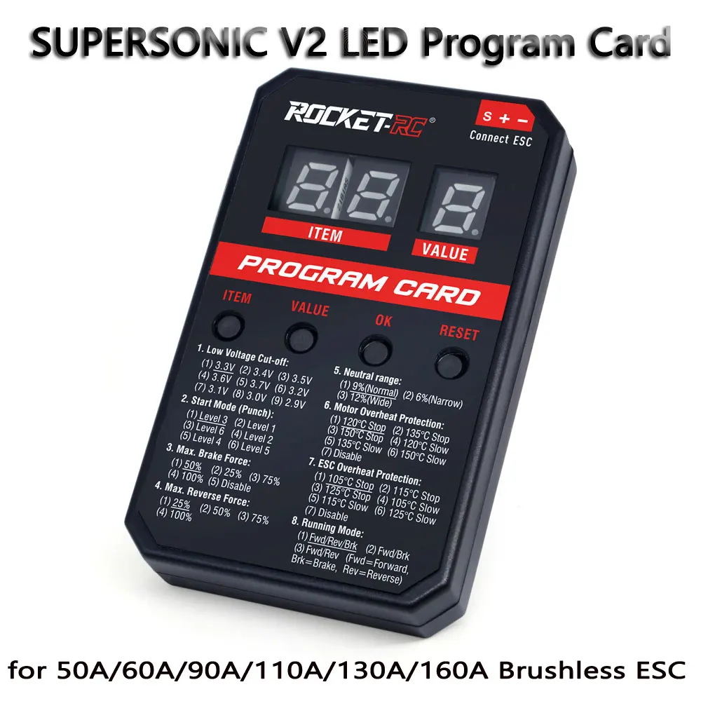 ROCKET-RC-SUPERSONIC-V2-LED-Program-Card-RC-Car-for-50A-60A-90A-110A ...