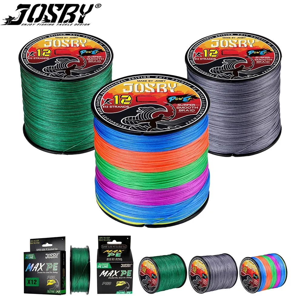 JOSBY-12-Strands-Braided-Fishing-Cord-Multifilament-300M-500M-100M ...