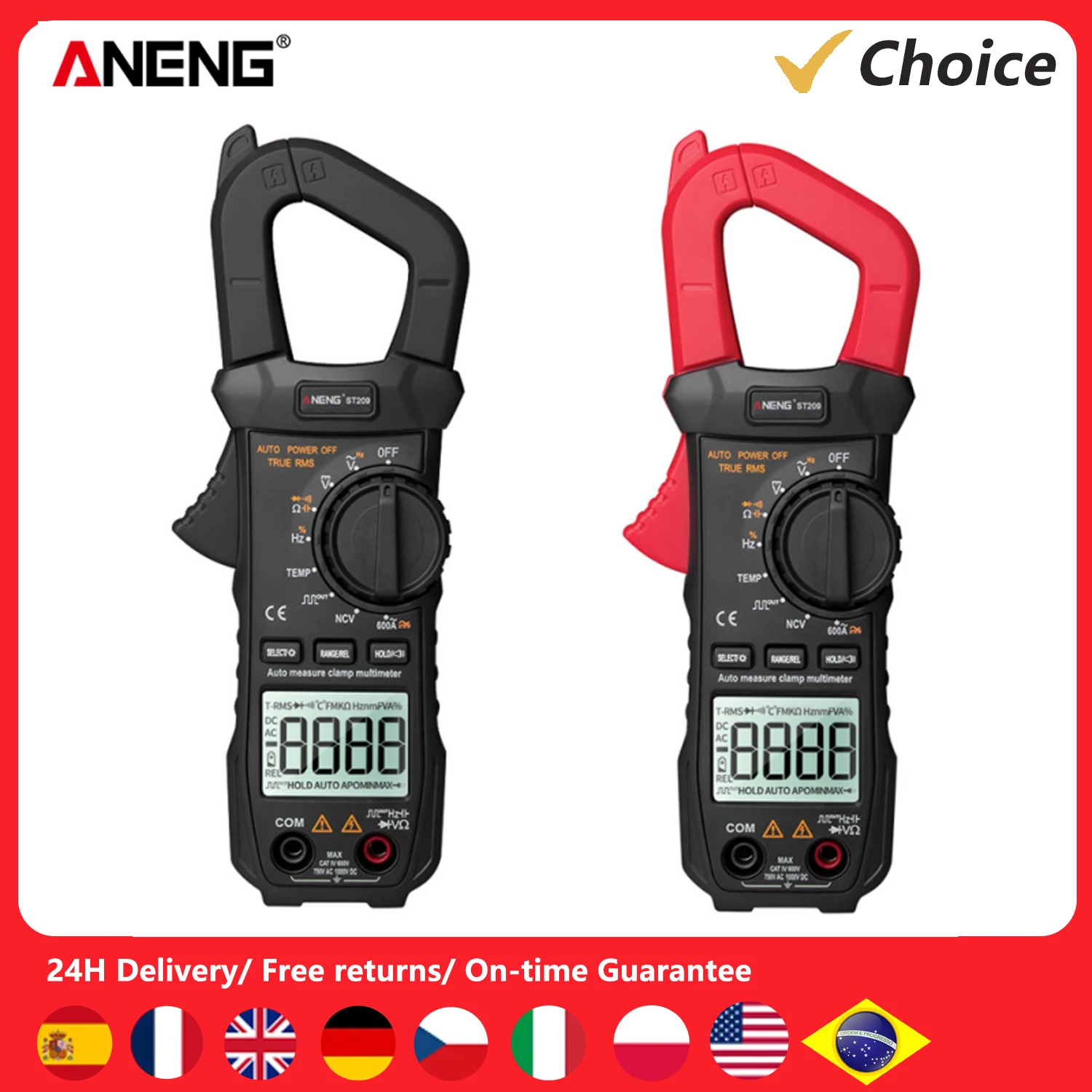 ANENG-ST209-Digital-Multimeter-Clamp-Meter-6000-Counts-True-RMS-Amp-DC ...
