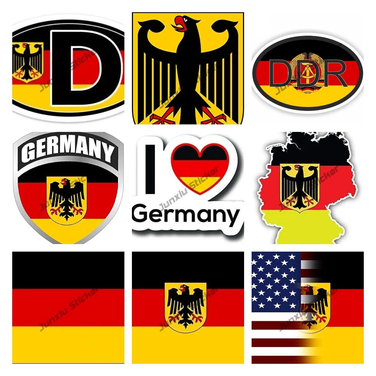Love Germany Flag Map Sticker German Shield Decal Home Pride Decal ...
