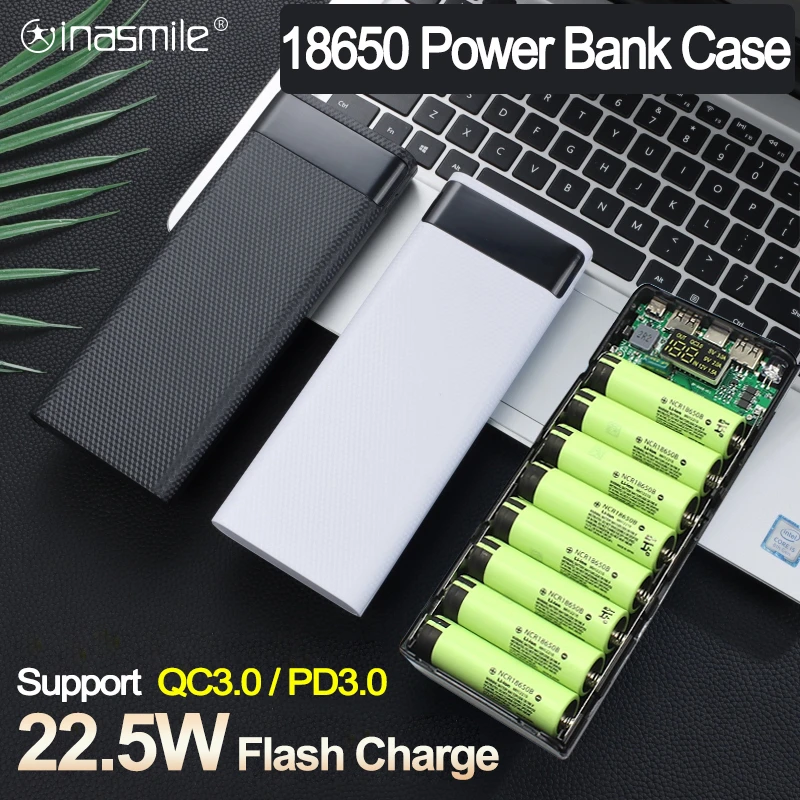 18650 Battery DIY Power Bank Case Charge Storage Box 5V Dual USB Type C ...