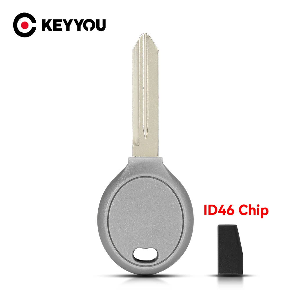 KEYYOU Transponder Car Key Shell Case ID46 Chip For Dodge Chrysler Jeep ...
