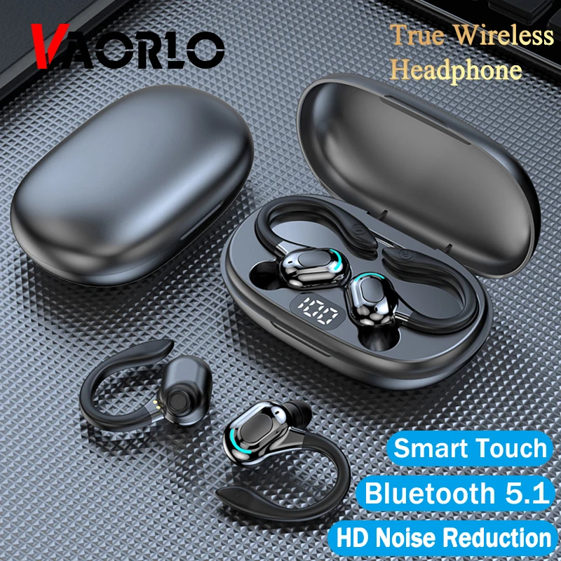 Auriculares TWS con bluetooth 5,1, inalámbricos por música, gancho para ...