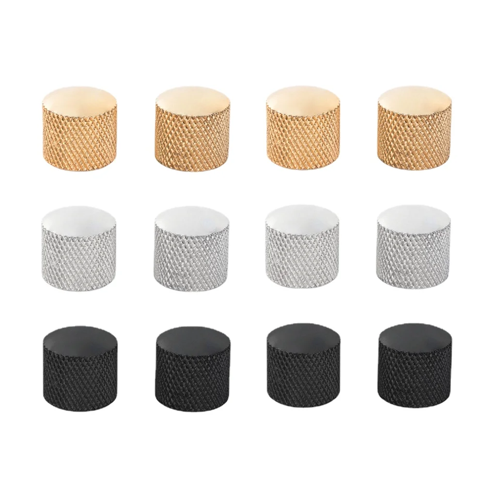 4Pcs-Metal-Electric-Bass-Guitar-Volume-Tone-Control-Knobs-Dome-Knobs ...