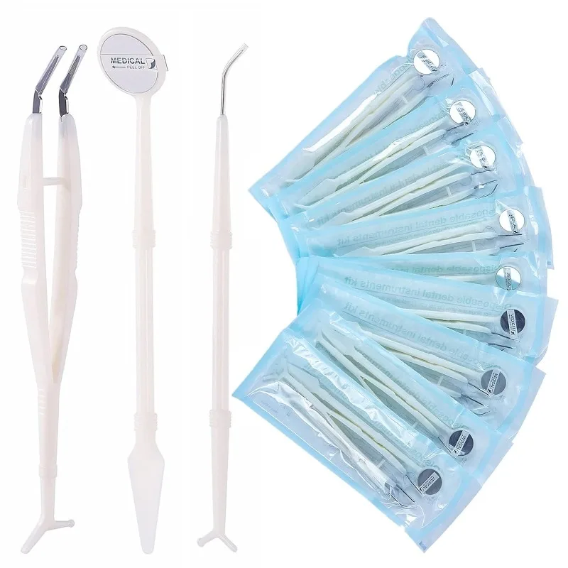 20Pack-Disposable-Dental-Basic-Instruments-Kit-Dental-Mirror-Explorer ...