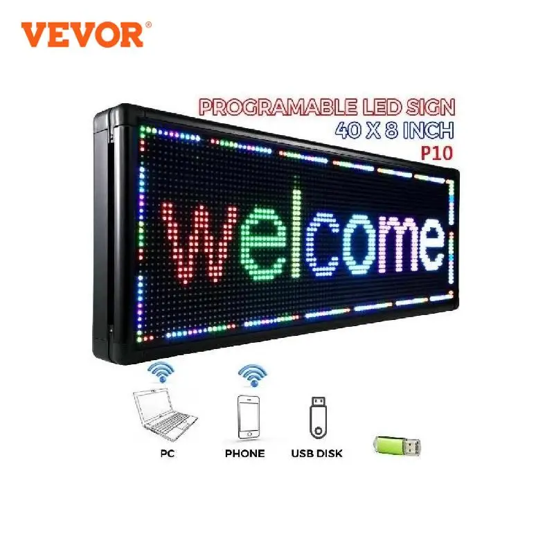 VEVOR-7-Color-LED-Scrolling-Message-Display-40x8Inch-RGB-P10-Digital ...