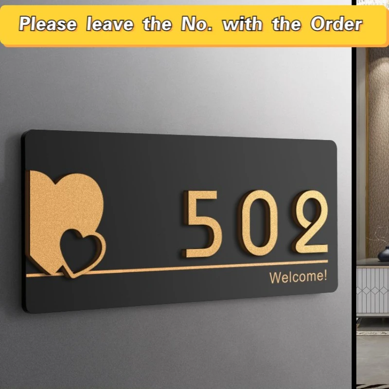 Acrylic Modern Door Plates Shop Sign Customized Personal Address Number ...