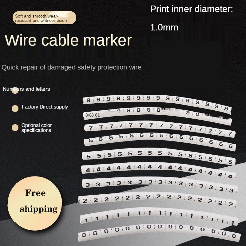 1000PCS-Plastic-heat-shrink-tubing-cable-marker-label-Wire-Number-0-to ...