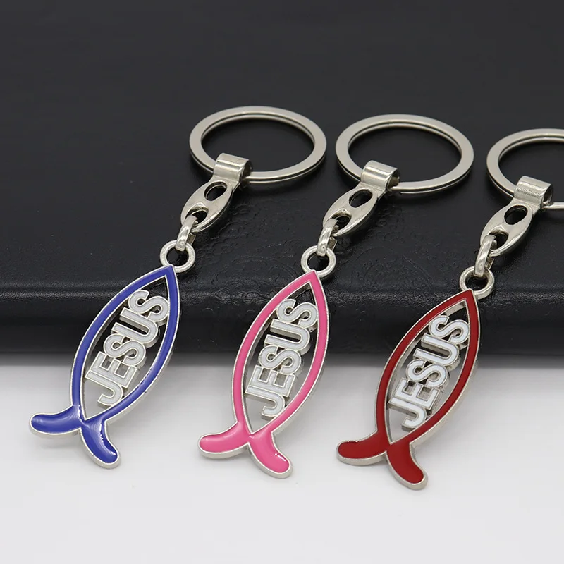Religious-Christian-Symbol-Ichthys-Jesus-Fish-Keychain-Car-Keyring-For ...