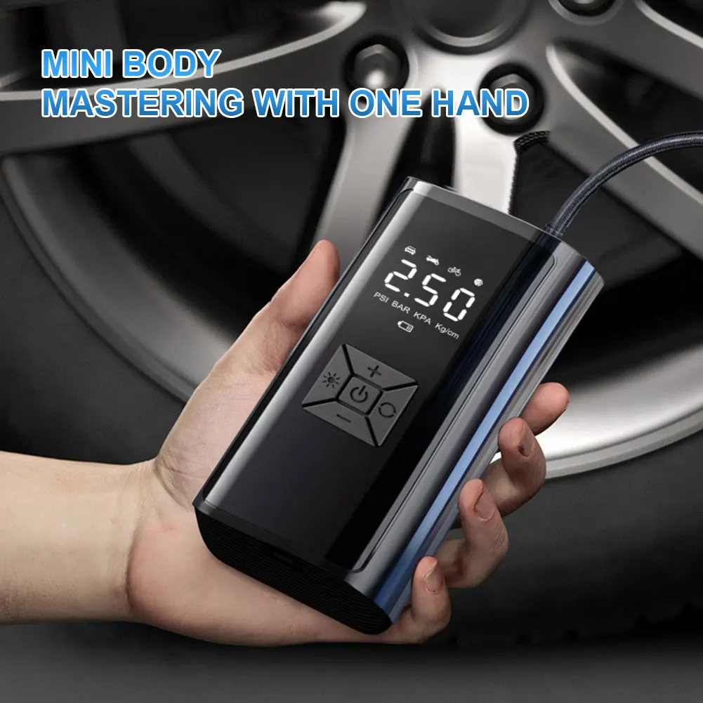 6000mAh Portable Car Air Compressor 12V 150PSI Electric Wireless Car ...