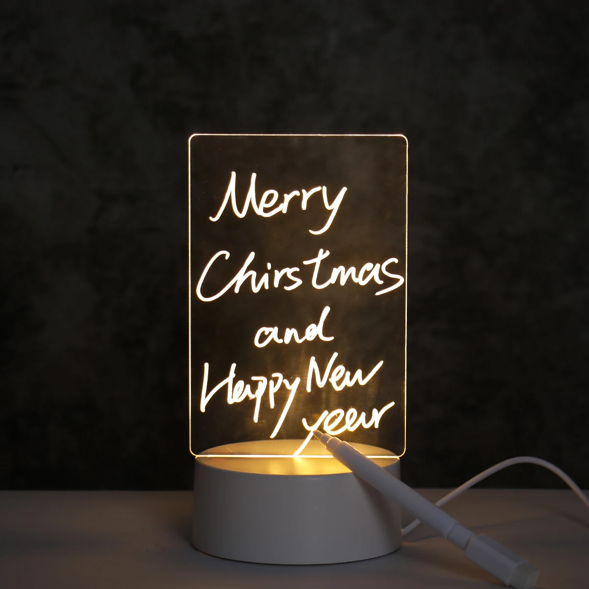 DIY-Note-Board-Creative-Acrylic-USB-Powered-Led-Night-Light-Message ...