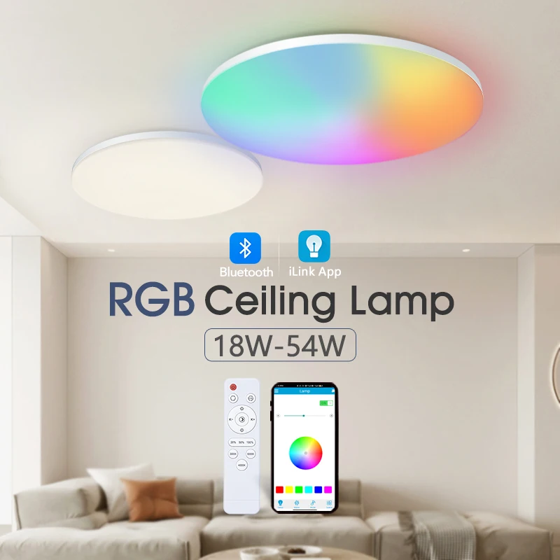 MARPOU-RGB-Luz-de-teto-redonda-LED-colorida-Smart-App-regul-vel-l-mpada ...