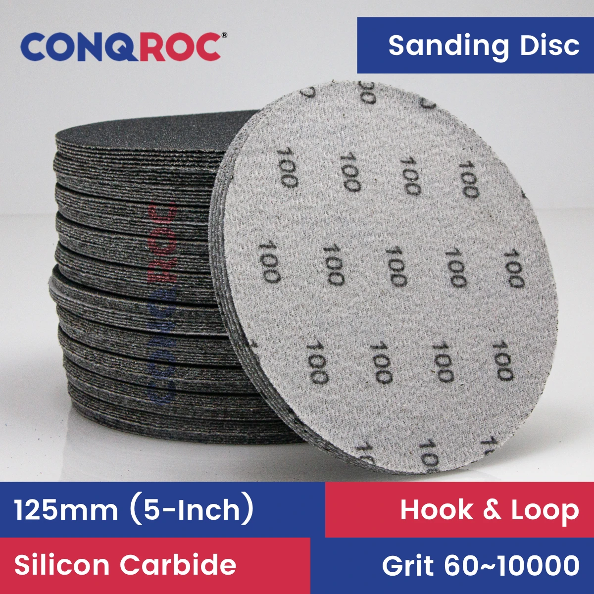100 Pieces 5 Inch 125mm Sanding Discs Silicon Carbide Waterproof ...