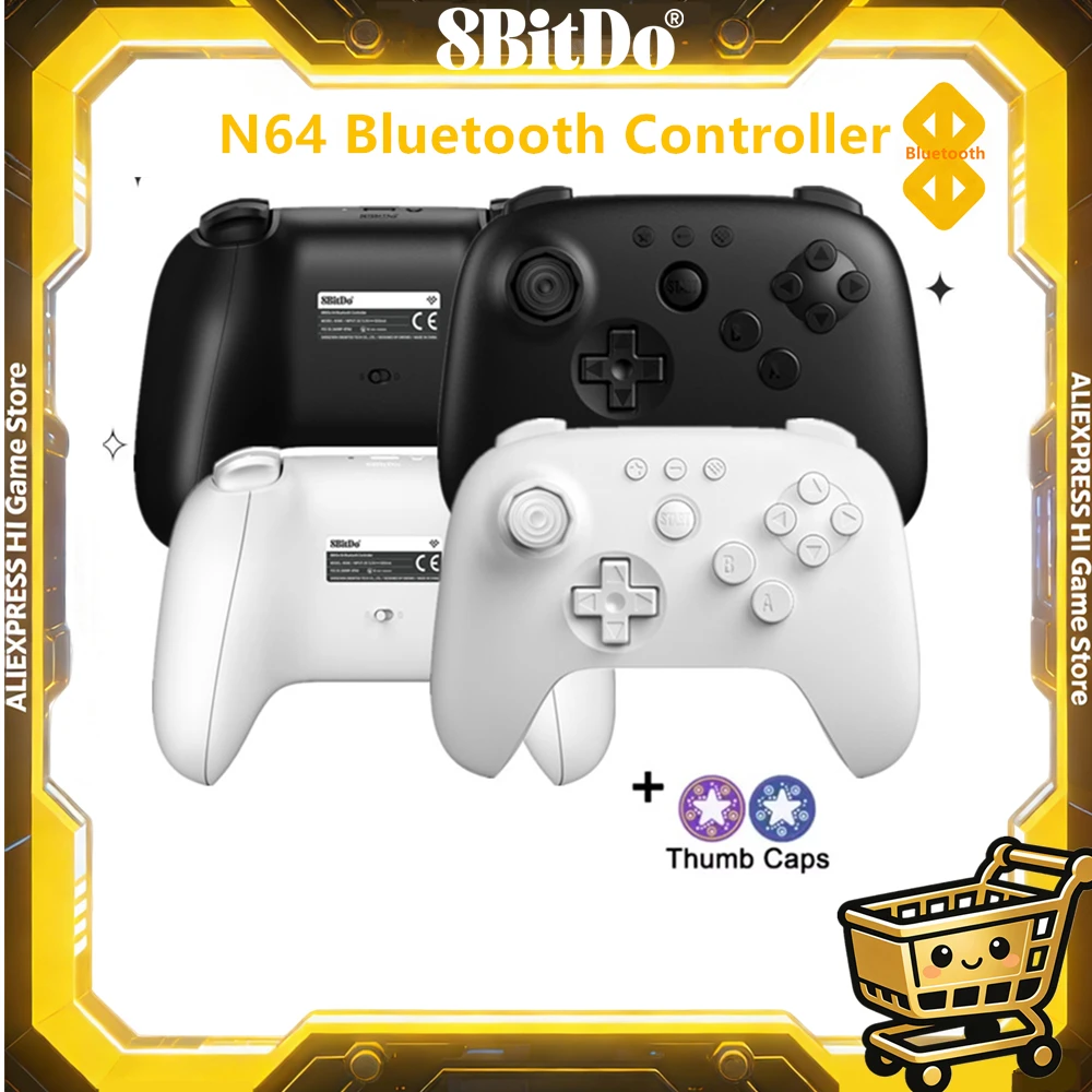 8Bitdo N64 Bluetooth Controller for Analogue 3D, Switch, Windows, and ...