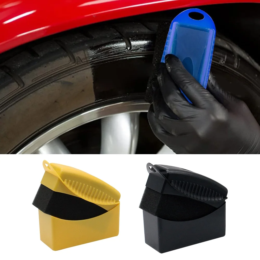 Car Wheel Polishing Waxing Sponge Brush With Cover ABS Washing Cleaning ...