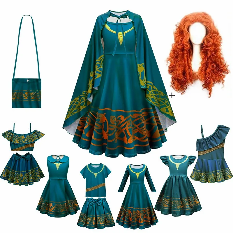 New-Brave-Merida-Costume-for-Girls-Halloween-Princess-Dress-Kids ...