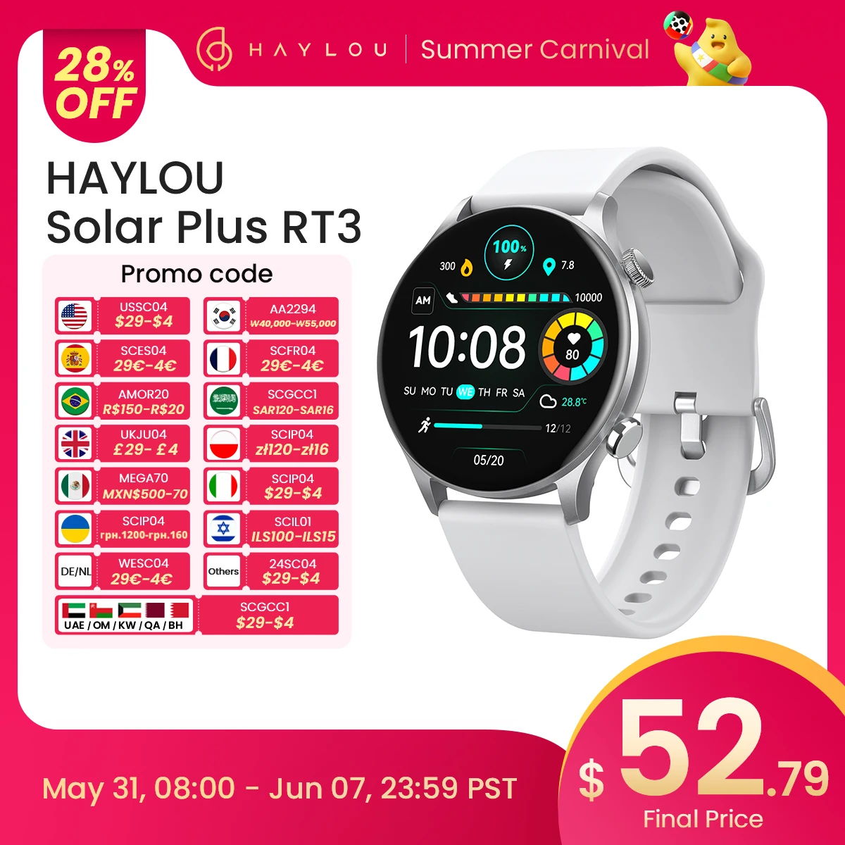 HAYLOU-Solar-Plus-RT3-Smartwatch-466-466-Pixels-1-43-AMOLED-Display ...