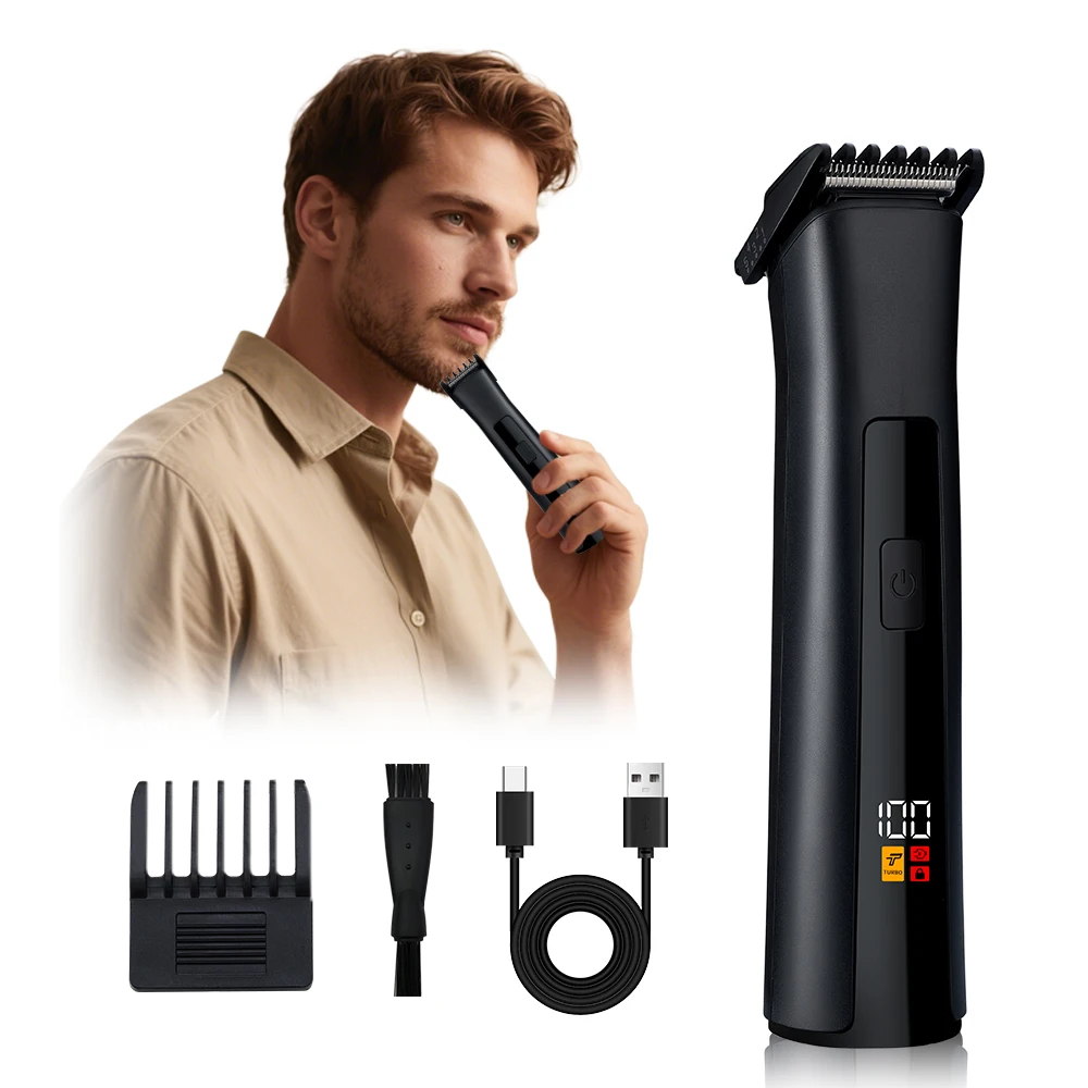 Men's electric body trimmer and shaver - USB rechargeable, TPU soft ...