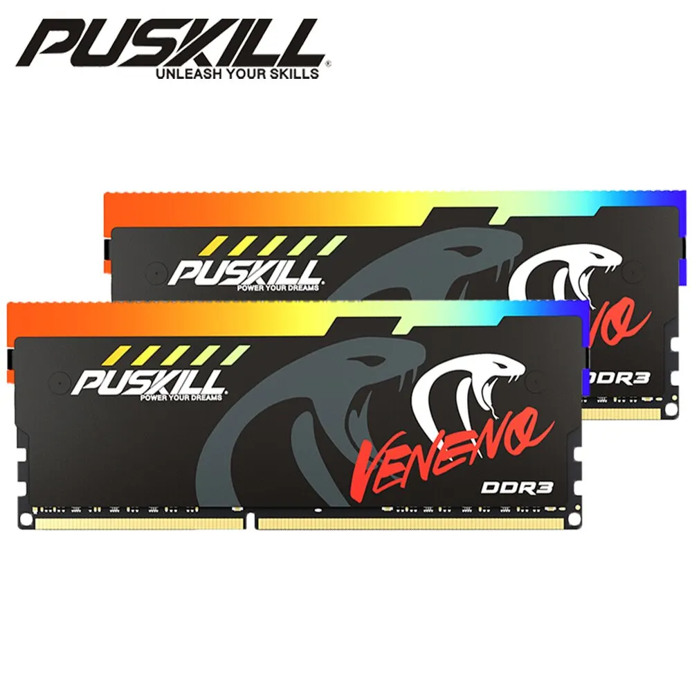 PUSKILL Memoria RAM RGB DDR3 8GBx2 1600MHz 12800S Udimm Dual Channel ...