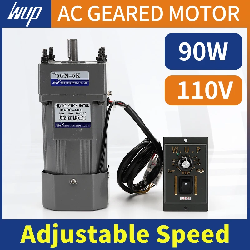 110V-90W-7-415RPM-AC-Reversible-Gear-Motor-5IK90RGN-CF-Gear-Reducer ...