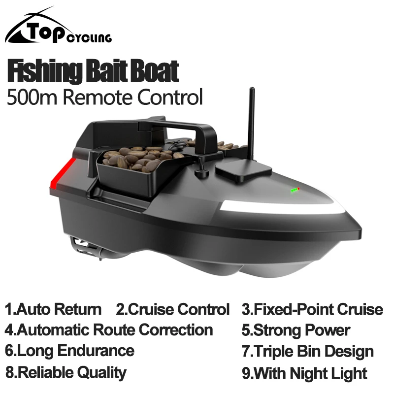 V020 Fishing Bait Boat 500m Remote Control Bait Boat Dual Motor Fish ...