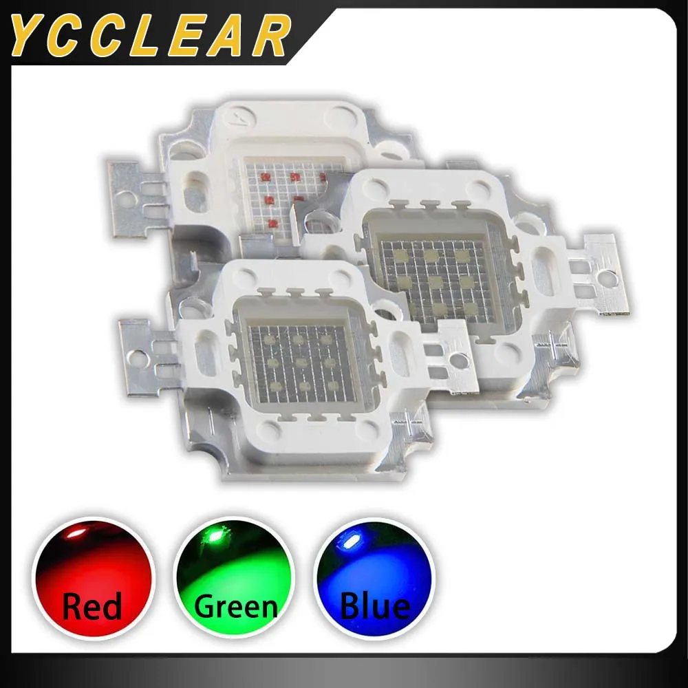 YCCLEAR-LED-Light-Beads-10Watt-Red-Green-Blue-620-625nm-520-525nm-460 ...