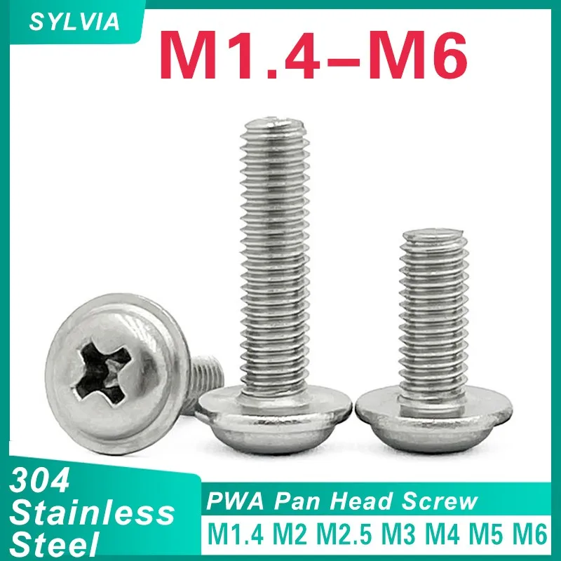 10-100pcs-304-Stainless-Steel-Cross-Phillips-Pan-Round-Truss-Head-With ...