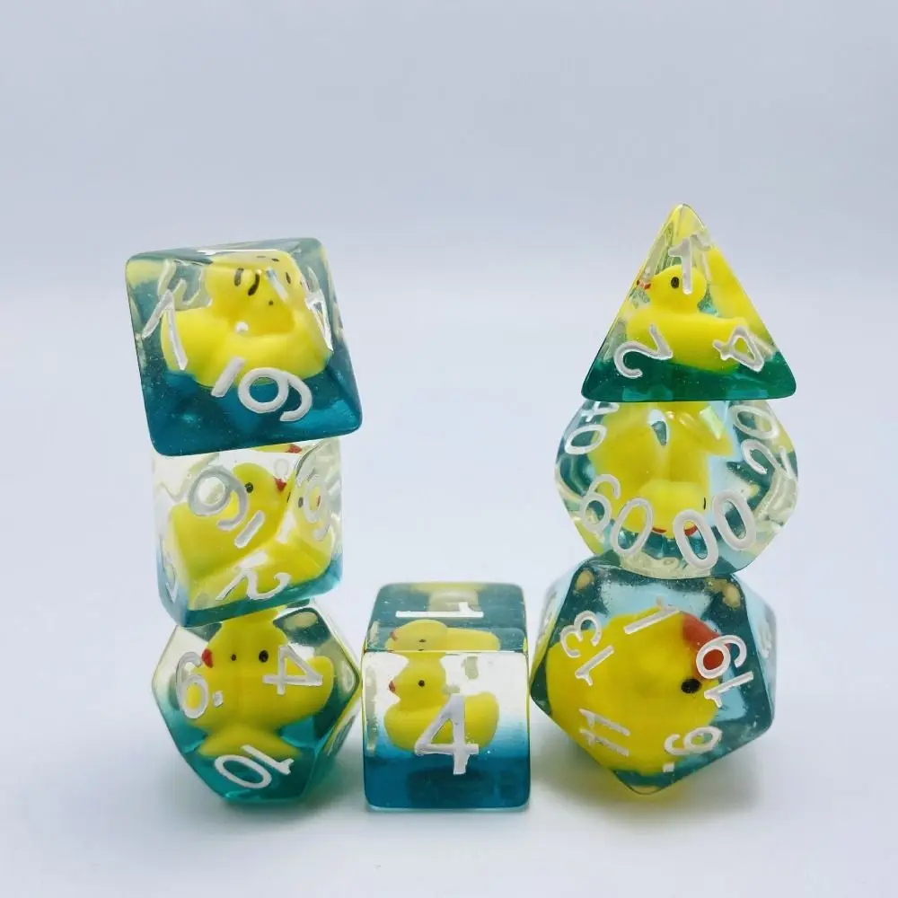 7Pcs-set-Multi-Faceted-Digital-Dice-Set-Filled-with-Ducks-Animal ...